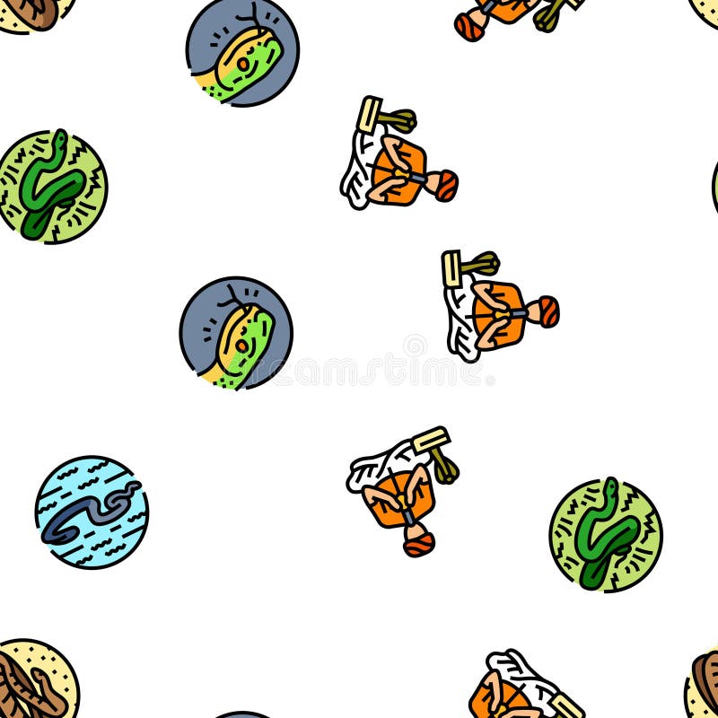 Snake Black Serpent Viper Cobra Vector Seamless Pattern Stock Vector ...