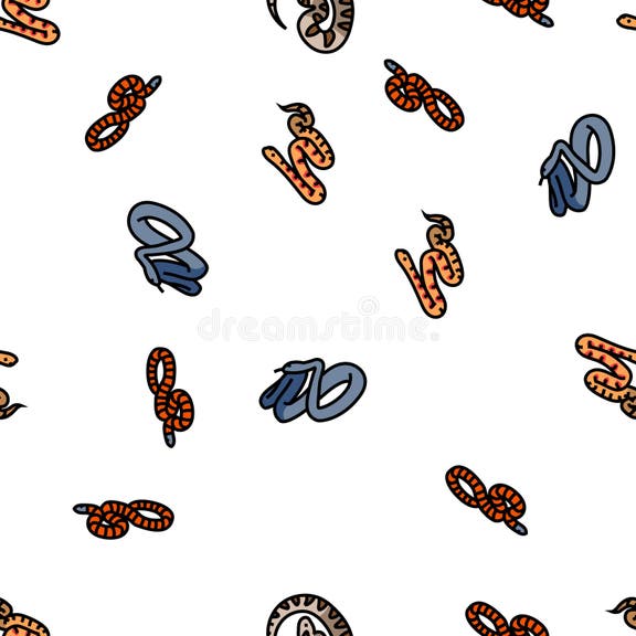 Snake Black Serpent Viper Cobra Vector Seamless Pattern Stock Vector ...