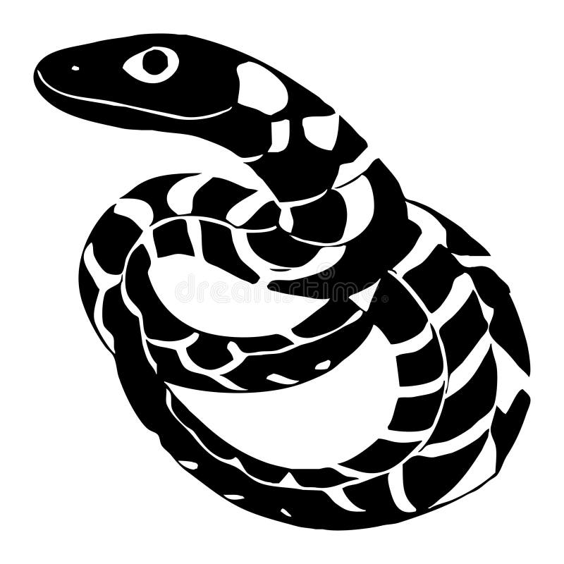 Snake . Black and White Illustration Stock Illustration - Illustration ...