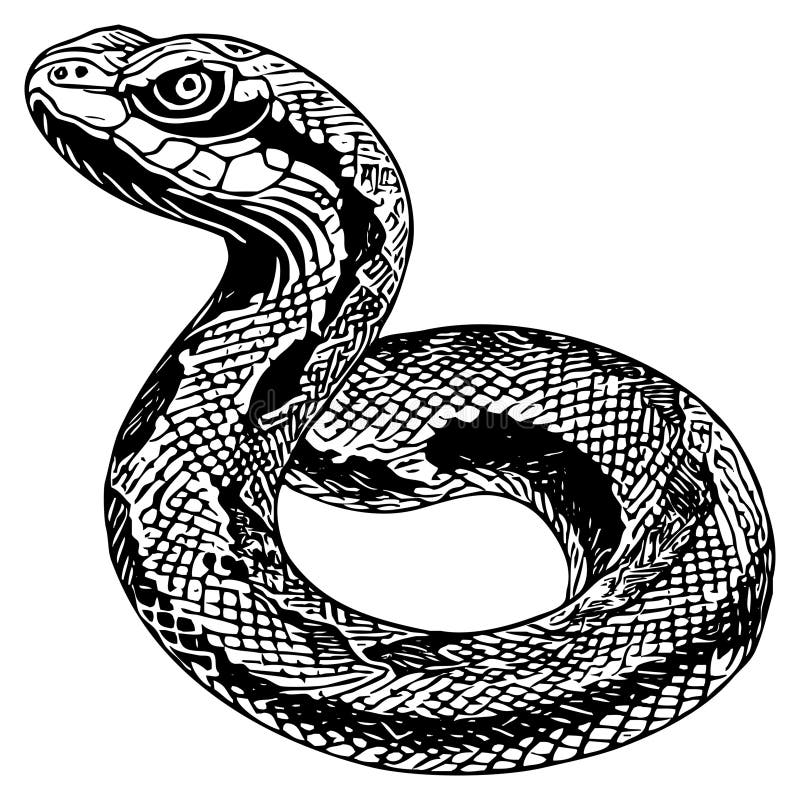 Snake . Black and White Illustration Stock Illustration - Illustration ...