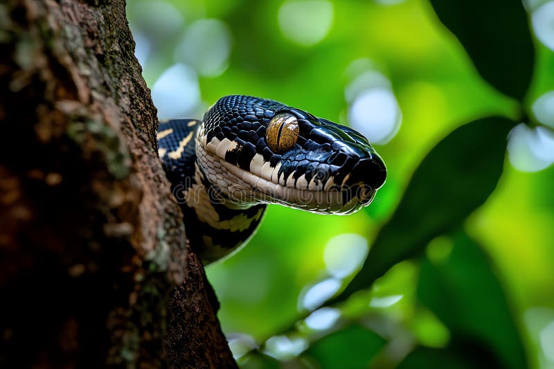 Snake Boa, Large, and Jungle Visualized in a Jungle Where a Large Boa ...