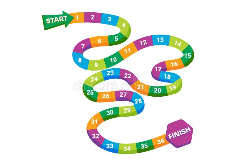 Snake Board Game for Kids. Funny Platform Game in Cartoon Style with ...