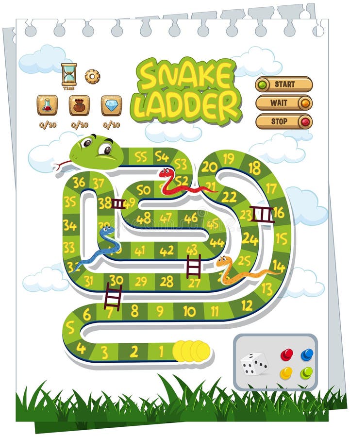 Snake Board Game Vector Illustration Stock Illustration - Illustration ...