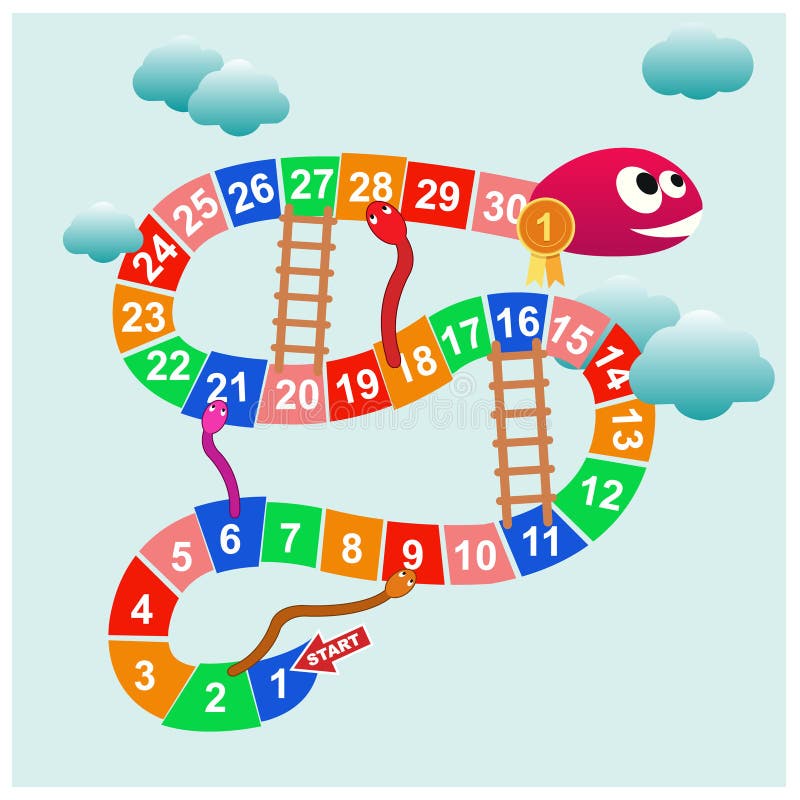 Snake Board Game Vector Illustration Stock Illustration - Illustration ...