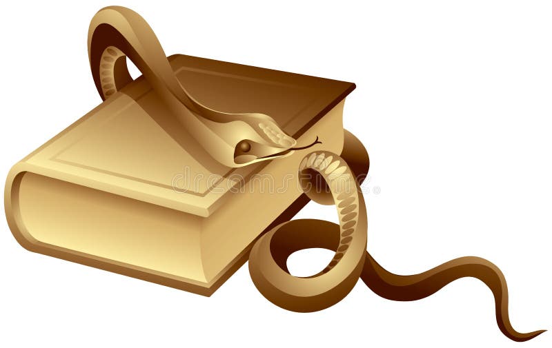 Snake on the Book stock vector. Illustration of mystical - 21781570