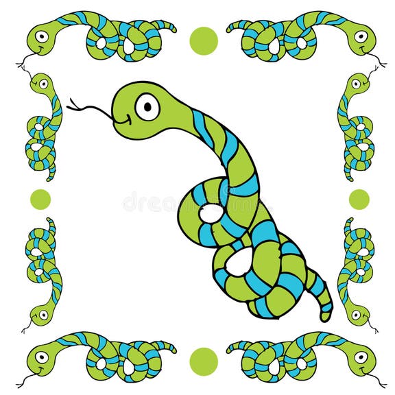 Snake Border stock vector. Illustration of cute, hissing - 17815772