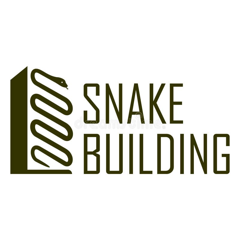 Snake Building Minimalist Logo Design Stock Illustration - Illustration ...