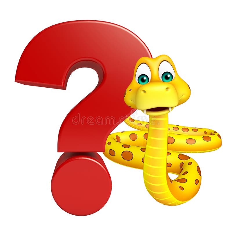Snake Cartoon Character with Question Sign Stock Illustration ...