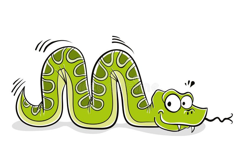 Green snake crawling. stock vector. Illustration of isolated - 47867842