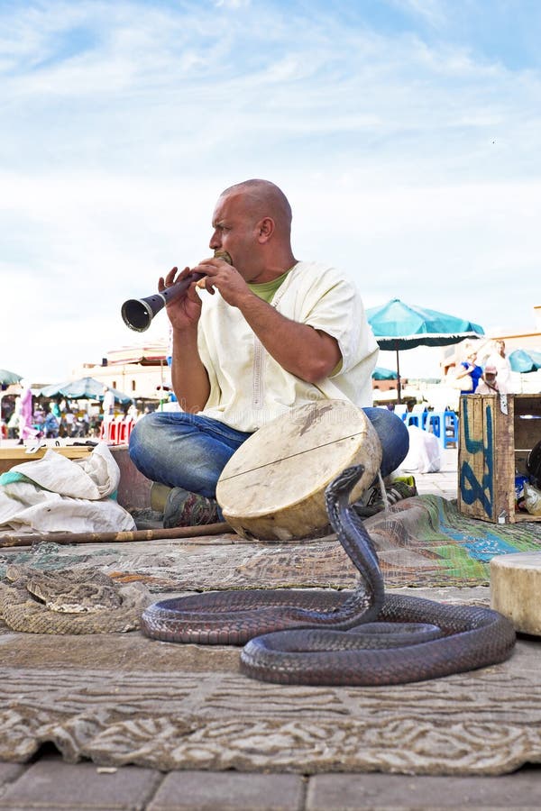Snake Charmer Cobra Dancing in Marrakesh Morocco Editorial Photography ...