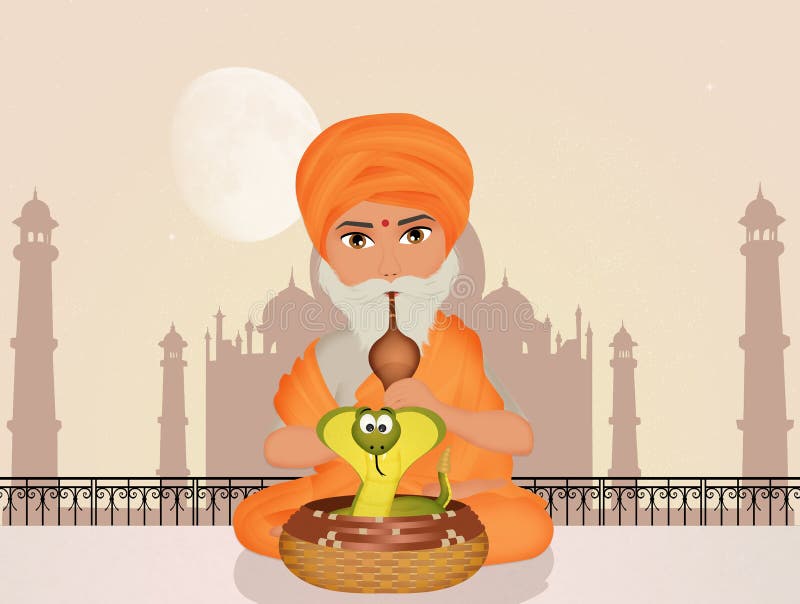 Snake Charmer Illustration Stock Illustrations – 300 Snake Charmer ...
