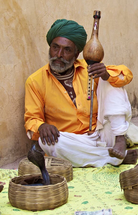 Snake charmer stock image. Image of watch, print, india - 8355895