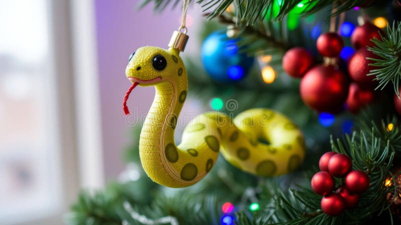 Snake Christmas tree toy. stock photo. Image of decoration - 336687504