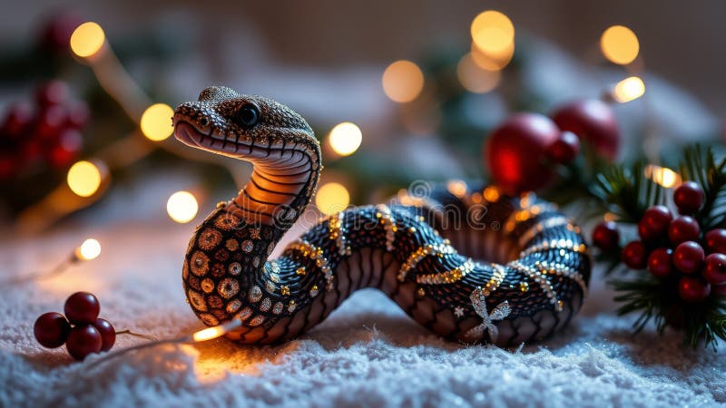 Snake Christmas tree toy. stock image. Image of banner - 336688285