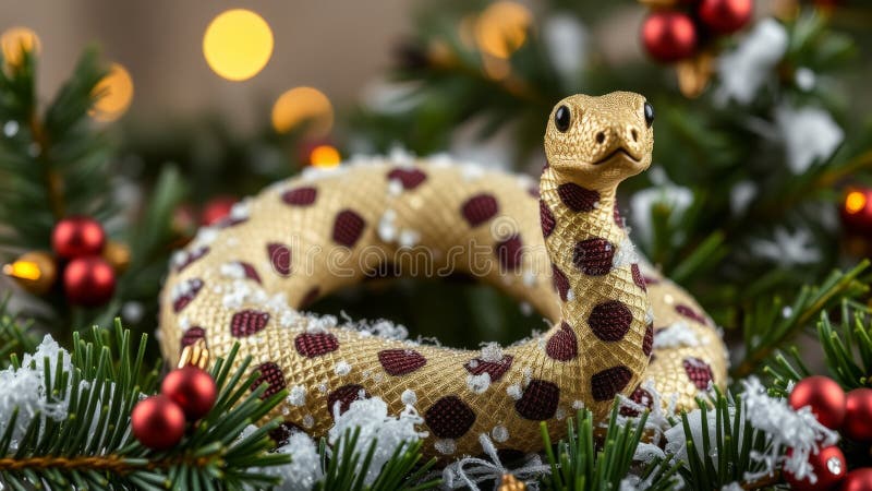 Snake Christmas tree toy. stock image. Image of greeting - 336688359