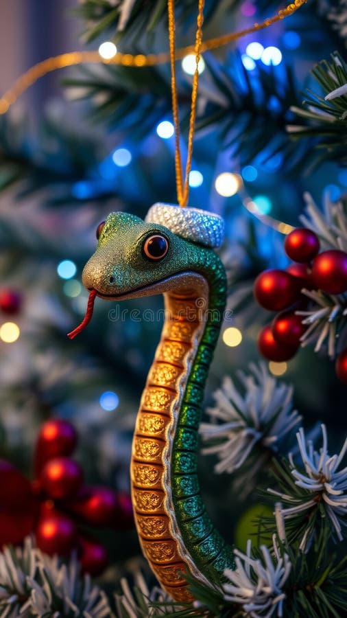 Snake Christmas tree toy. stock image. Image of year - 336688599