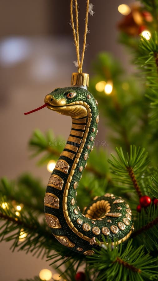Snake Christmas tree toy. stock image. Image of banner - 336688633