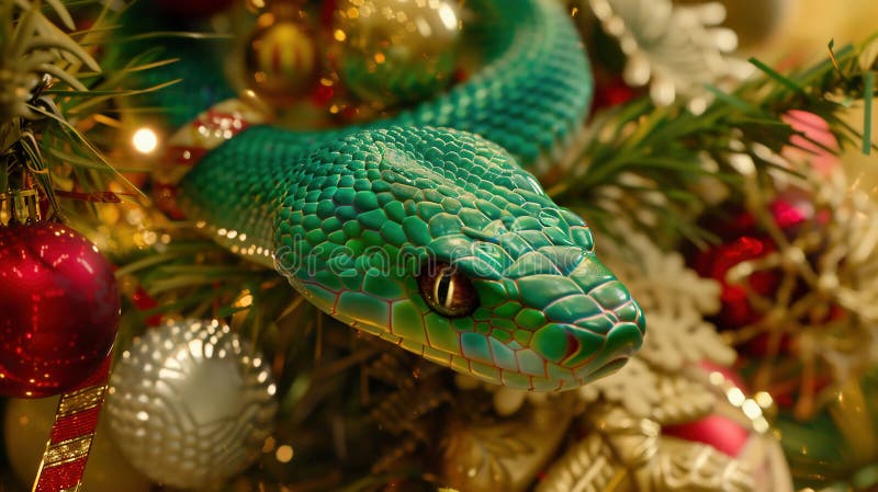 A Snake on a Christmas Tree. 2025 is the Year of the Snake Stock Image ...