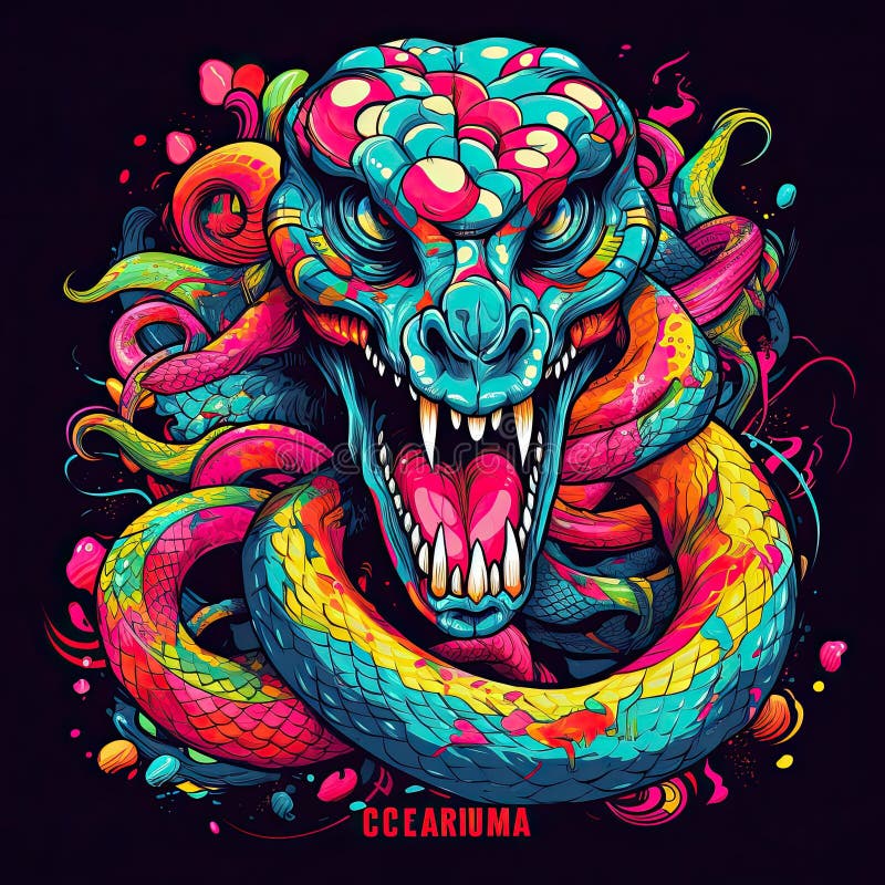 Snake Clip Art or T-Shirt Design Stock Image - Image of creature ...