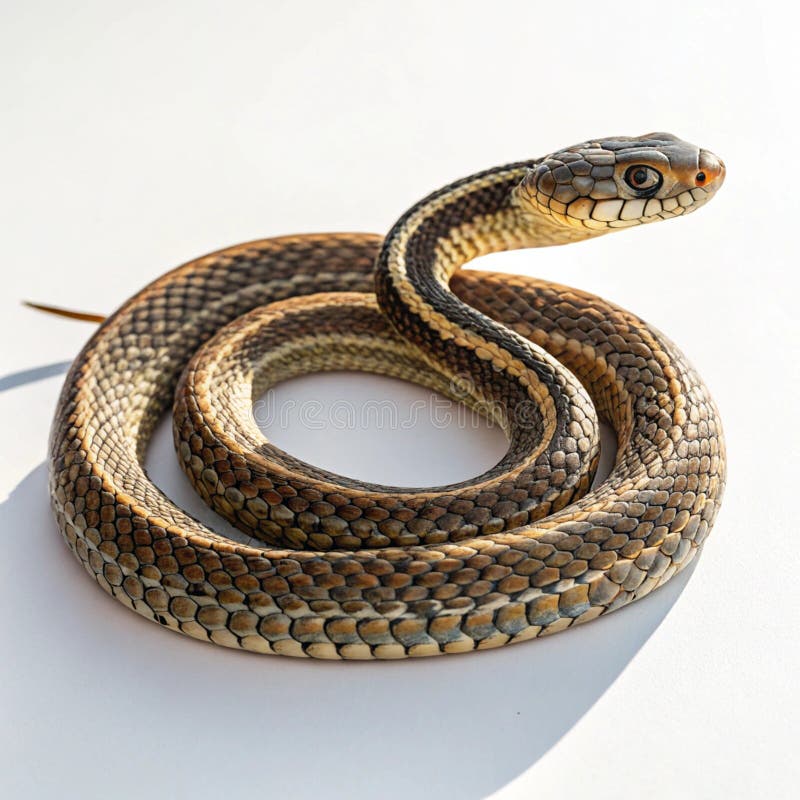 A Snake Coiled Up on a White Surface Stock Illustration - Illustration ...