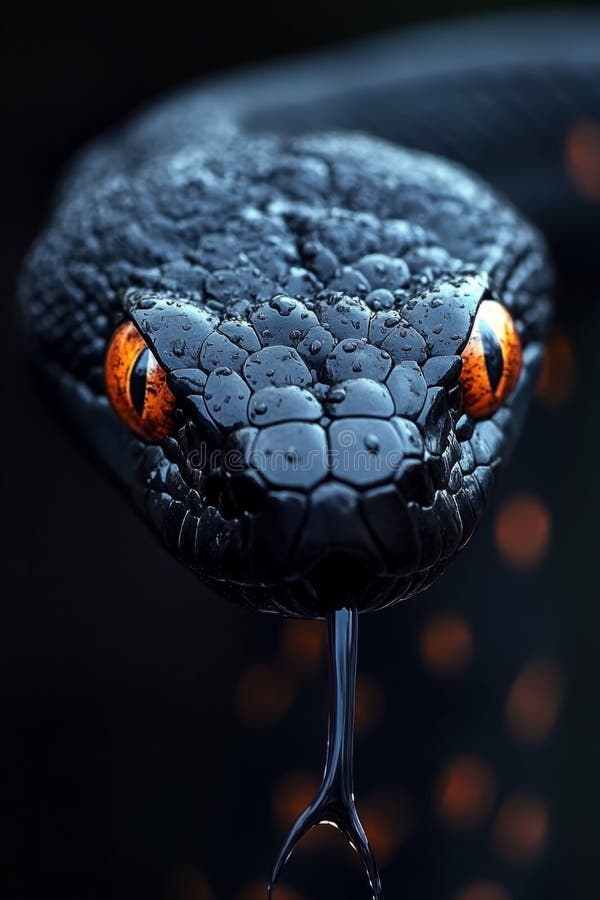 Snake Coiling in the Shadows, Showing Its Scales Stock Illustration ...