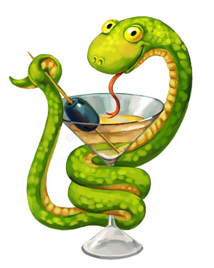 Snake on cup stock illustration. Illustration of drawn - 27981653