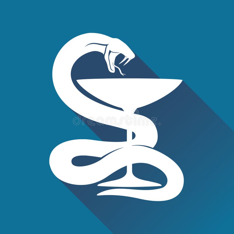 Snake with a cup. stock vector. Illustration of science - 85756615