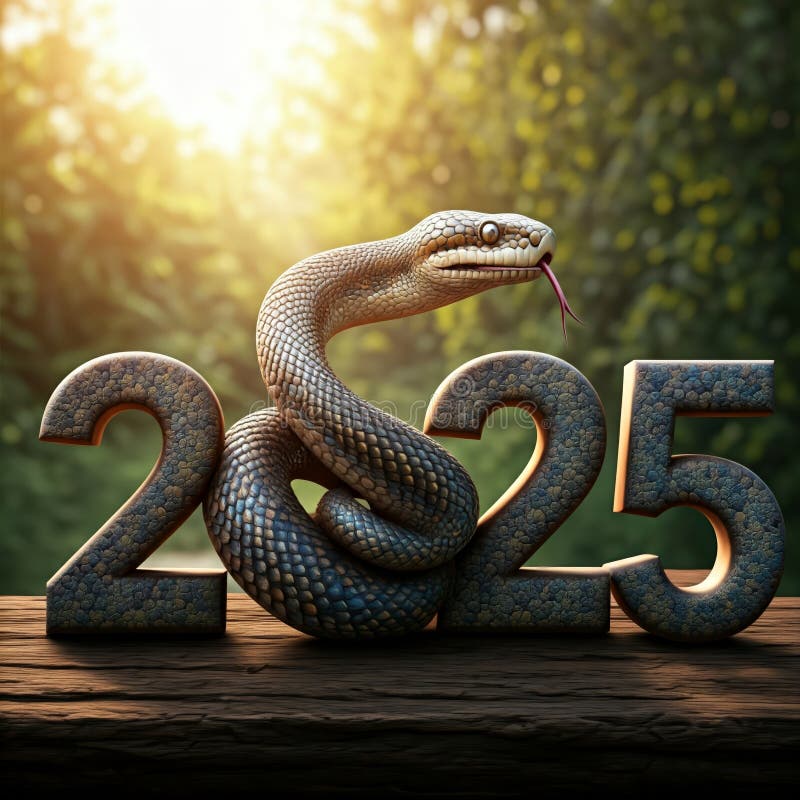 Snake Curling Around 2025 in Natural Setting with Sunlight Stock ...