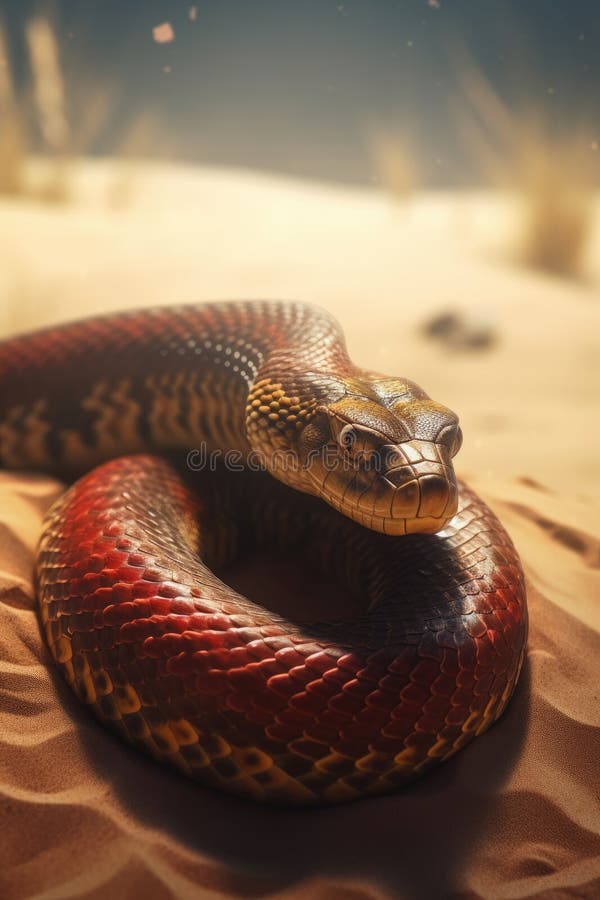 Snake in Desert. Generative AI Stock Illustration - Illustration of ...