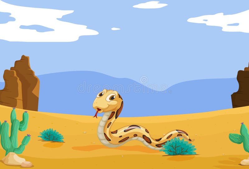 Snake in the desert stock vector. Illustration of desert - 31676295