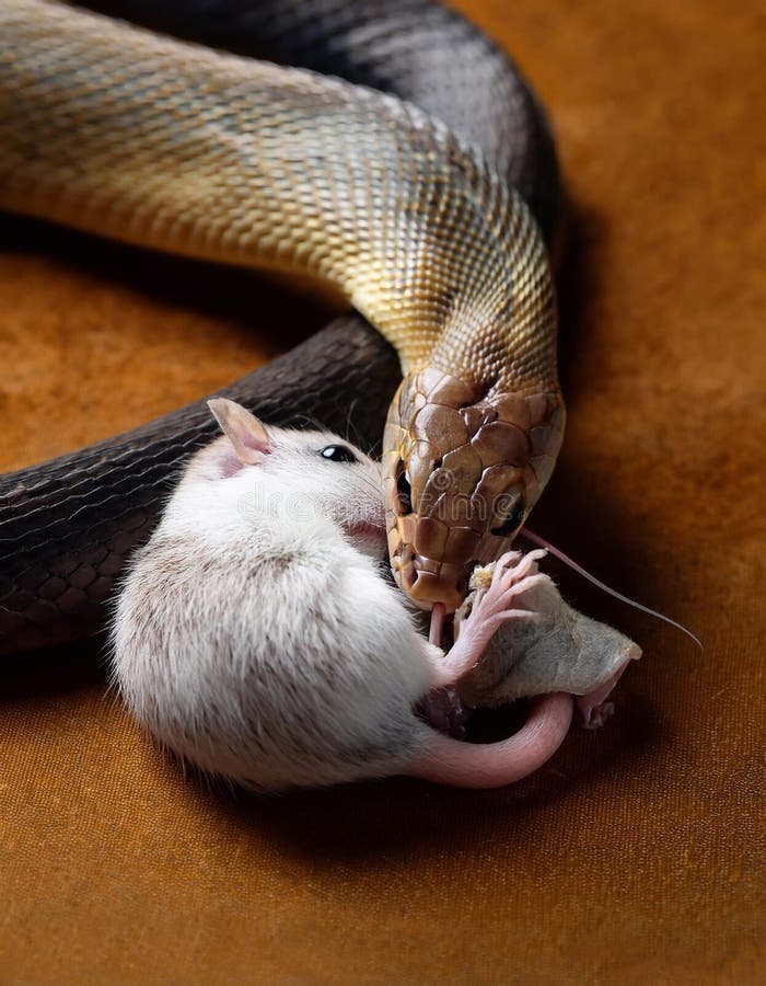 Snake eating small rat stock illustration. Illustration of closeup ...