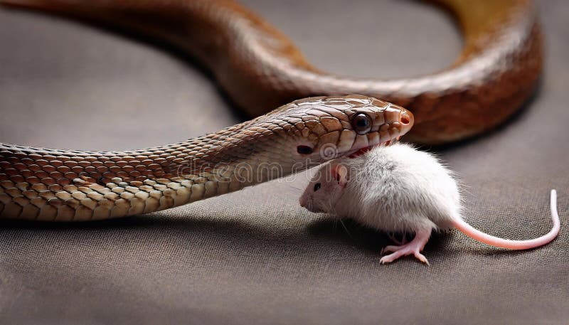 Snake eating small rat stock illustration. Illustration of dangerous ...