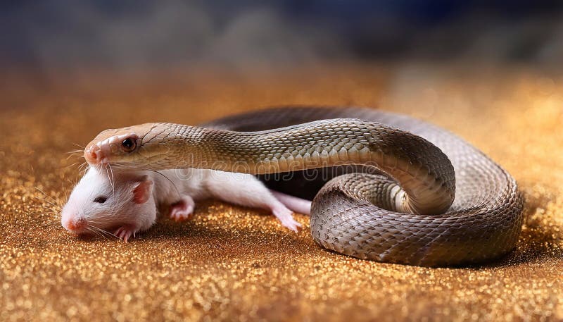 Snake eating small rat stock illustration. Illustration of life - 345358019