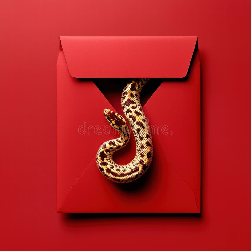 Snake Emerges from Red Envelope, Creating Striking Visual Contrast ...