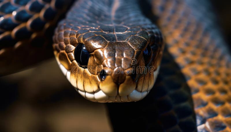 A Snake Face in a Grassland Ai, Ai Generative, Illustration Stock ...