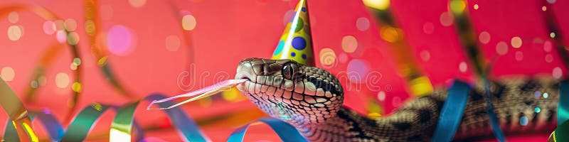 A Snake in a Festive Cone. Selective Focus Stock Illustration ...
