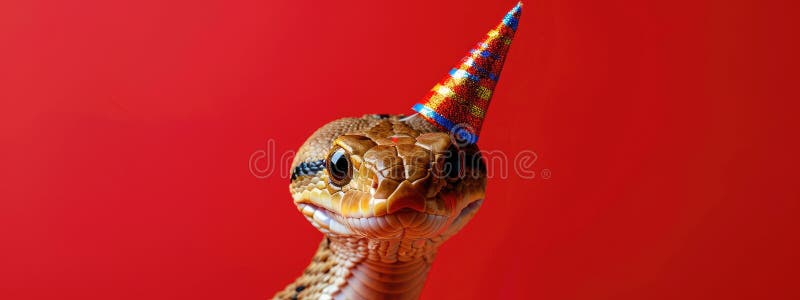 A Snake in a Festive Cone. Selective Focus Stock Illustration ...