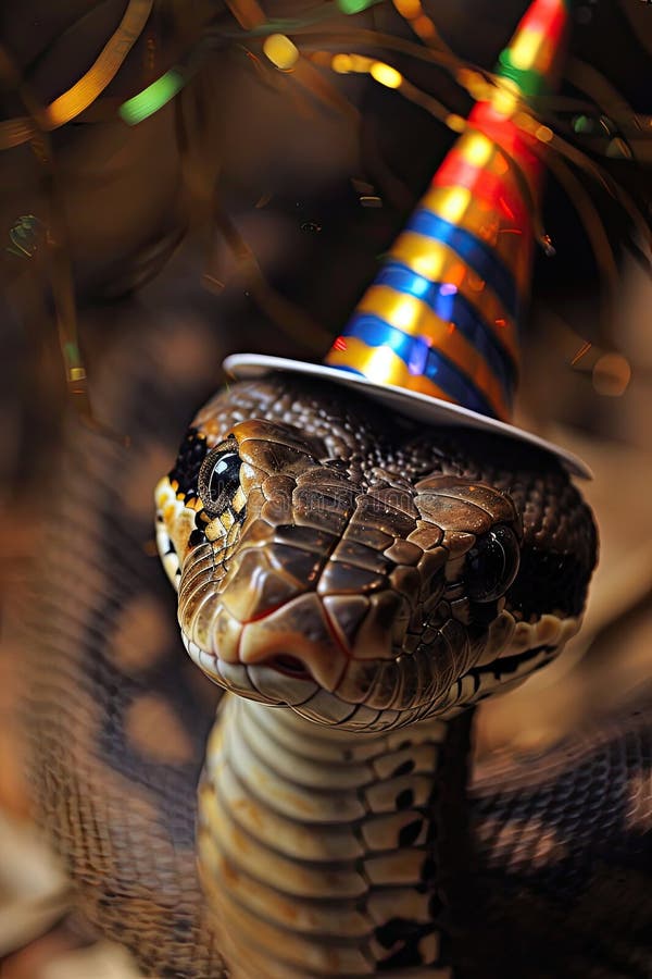 A Snake in a Festive Cone. Selective Focus Stock Illustration ...