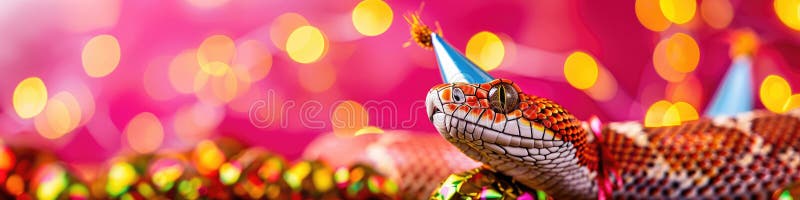 A Snake in a Festive Cone. Selective Focus Stock Illustration ...