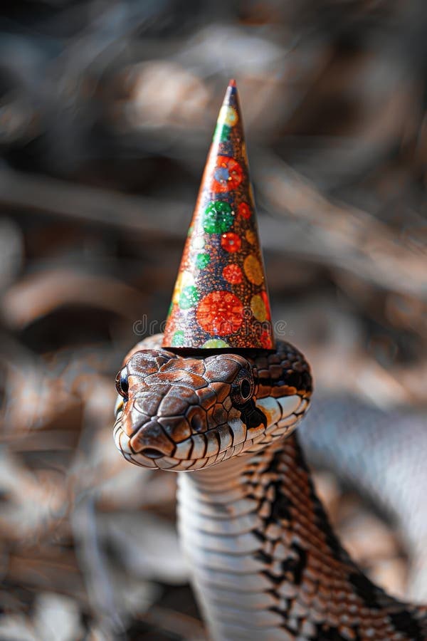 A Snake in a Festive Cone. Selective Focus Stock Illustration ...