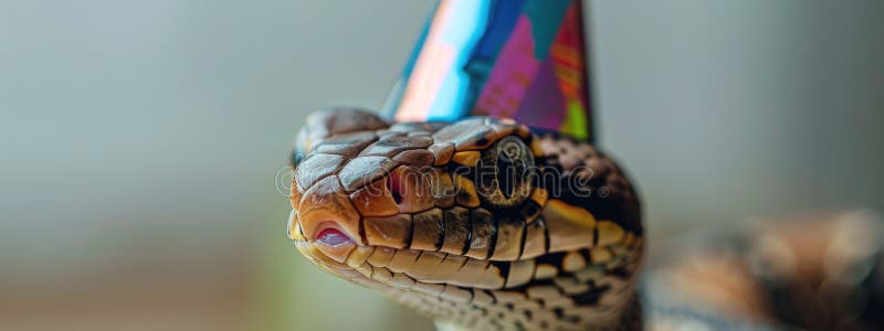 A Snake in a Festive Cone. Selective Focus Stock Illustration ...