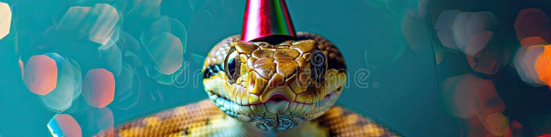 A Snake in a Festive Cone. Selective Focus Stock Illustration ...