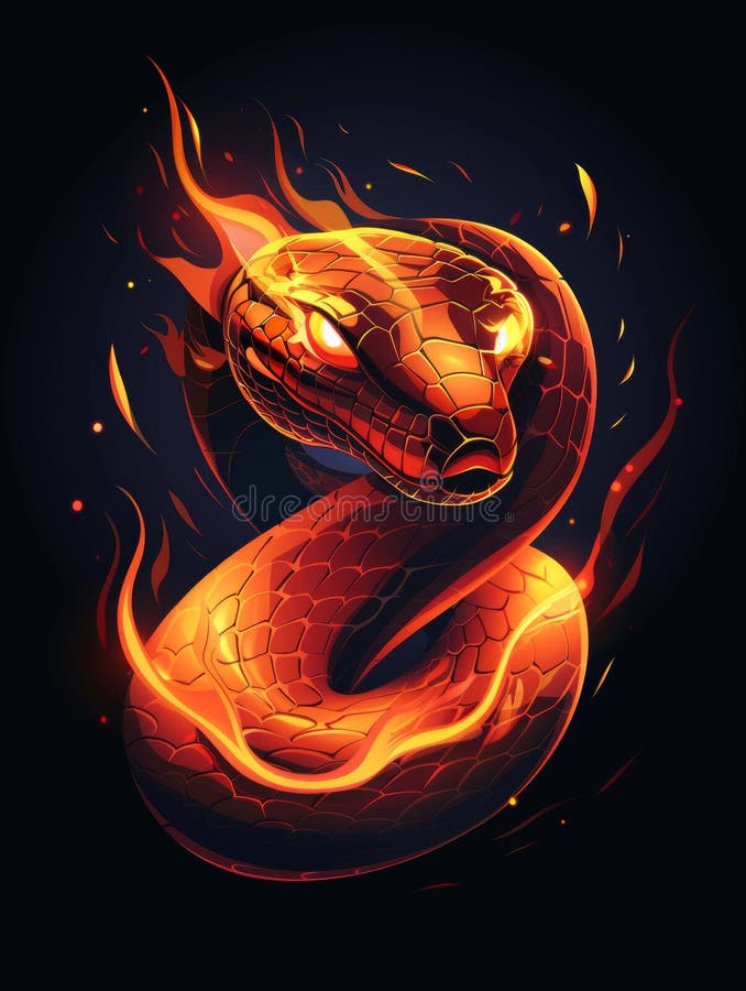 A Snake with Fire Coming Out of Its Mouth, a Magical Creature Made of ...