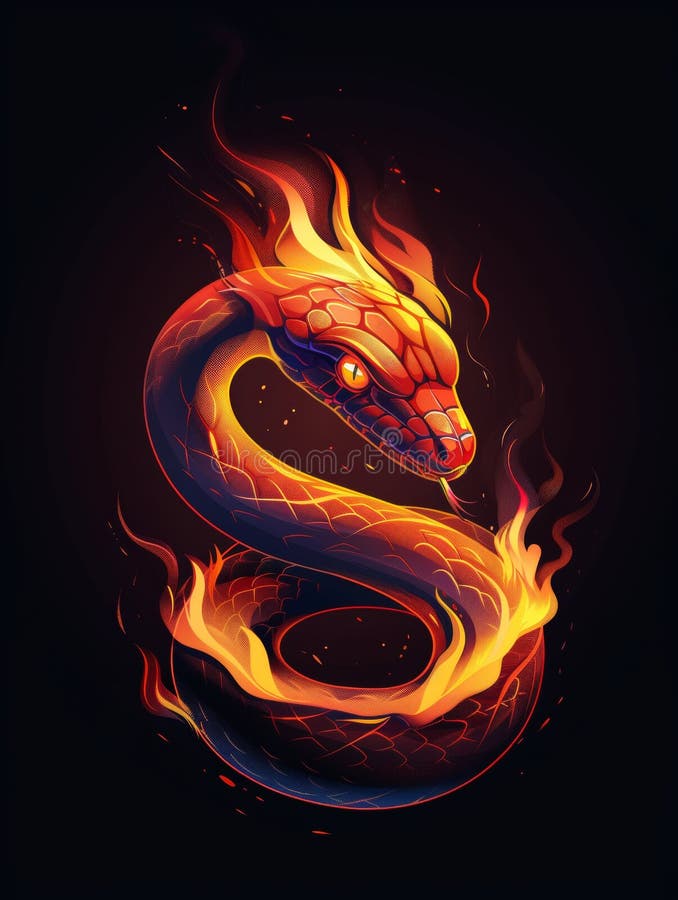 A Snake with Fire Coming Out of it S Mouth, a Magical Creature Made of ...