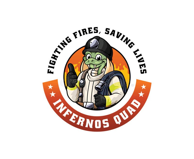 Snake Firefighter Mascot Logo Stock Illustration - Illustration of ...