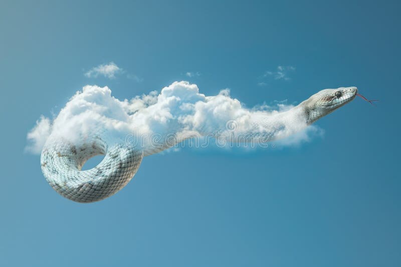 A Snake is Flying through the Air with Smoke Coming Out of Its Mouth ...