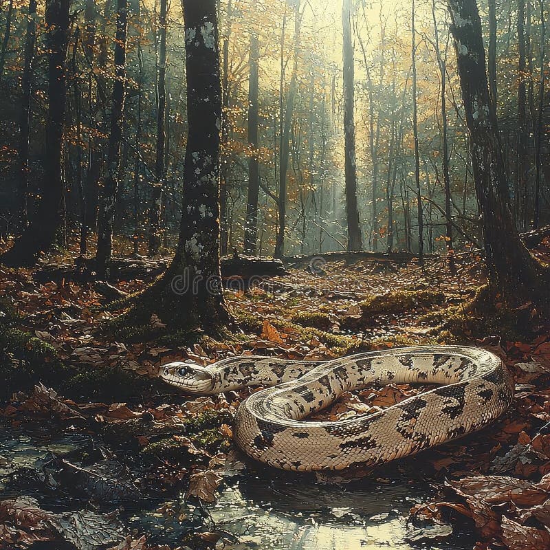 Snake in the Forest stock illustration. Illustration of animal - 338455030