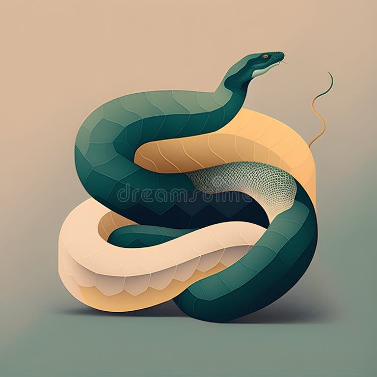 Snake in the Form of a Snake. 3d Rendering, 3d Illustration Stock Image ...