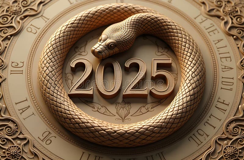 A Snake Forms a Circular Shape, Symbolizing the Eternal Cycle of Time ...