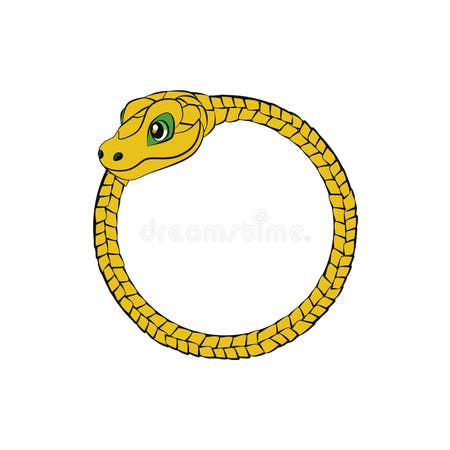 Snake Frame. Cartoon Snake Curled in a Ring Stock Vector - Illustration ...
